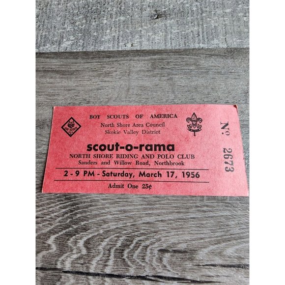 Other | 1956 Scoutorama Ticket North Shore Area Council Boy Scouts Bsa ...